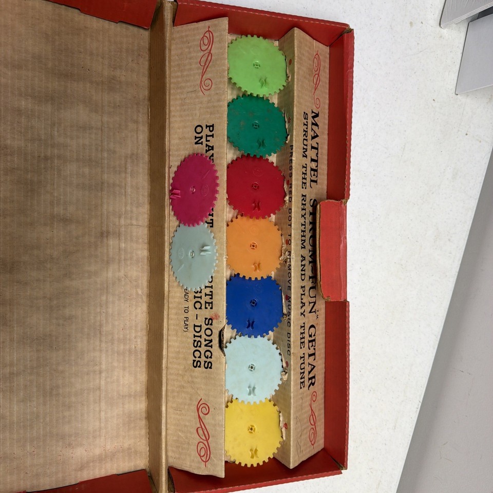 Vintage Mattel Strum-Fun Getar 1959 w/ Discs & Box | eBay