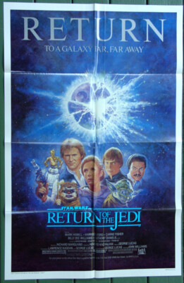 Star Wars•Return of the Jedi 1985•Reissue•US One Sheet 27x41 New Folded ...