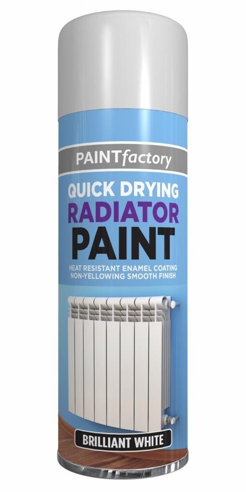 3 x 400ML Brilliant White Radiator Spray Paint Heat Resistant Quick Dry ...