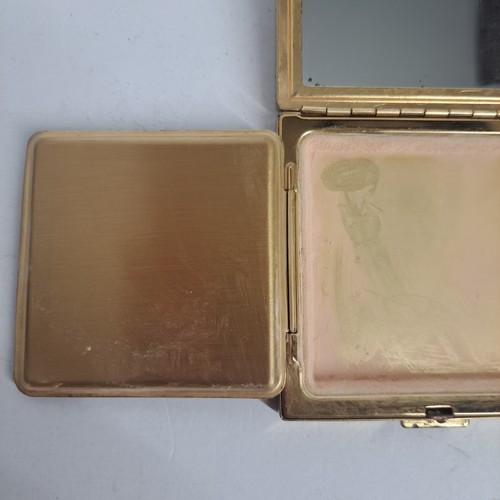 Vintage Gold Du Barry Faux Pearl Compact Mirror Travel Make Up Powder ...