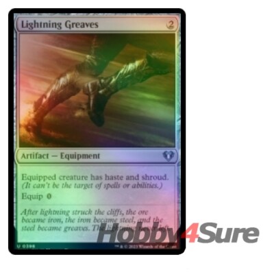 Foil Lightning Greaves M/NM Magic: The Gathering MTG Commander Masters ...