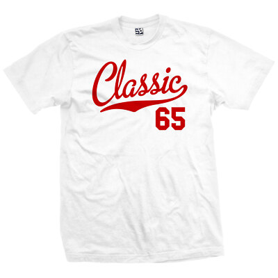 Classic 65 Script Shirt | Turning Age 1965 Birthday Fathers Day Gift ...