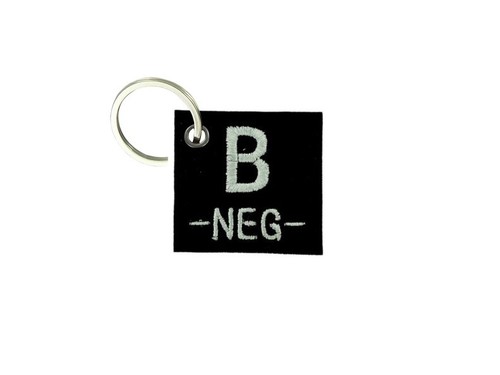Keychain Embroidered Patch Morale Blood Type Military B Black | eBay