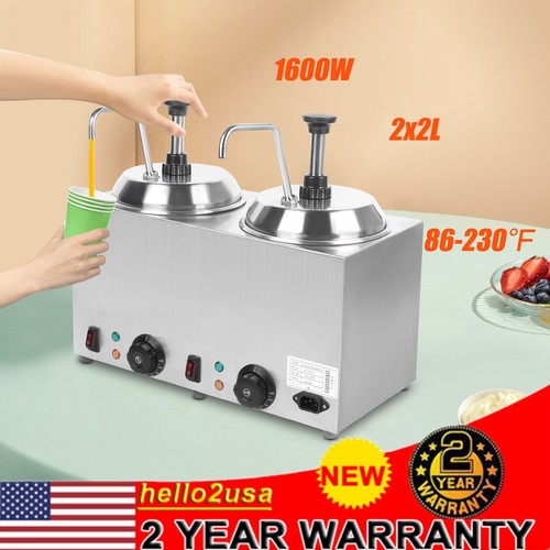 2Bottle Electric Sauce Warmer Dispenser Caramel cheese Chocolate ...
