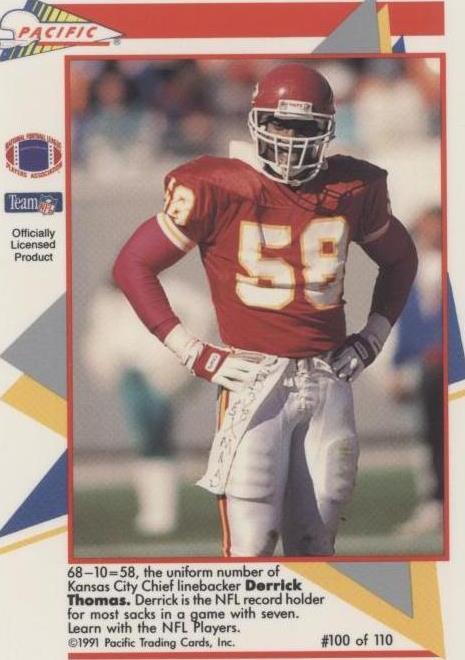 1991 Pacific Flash Cards Derrick Thomas #100 for sale | eBay