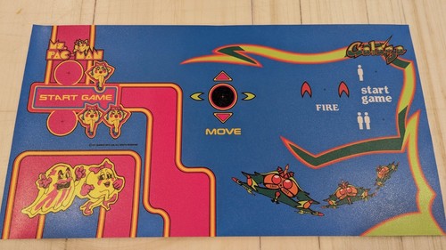 Ms Pac Man Galaga Reunion Control Panel Overlay Anniversary 20th arcade ...