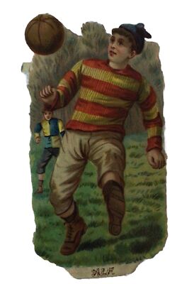 Vintage Die Cut Titled Alf Boy Kicking Ball Football | eBay