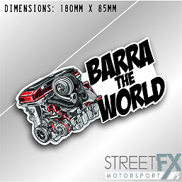 Barra The World Sticker Graphic bumper window jdm v8 car ute aussie ...