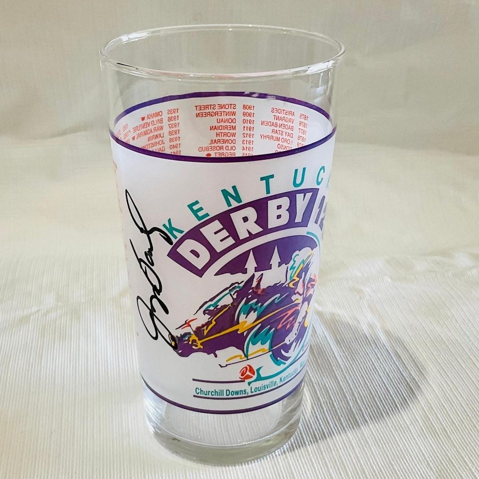 1994 Kentucky Derby Glass Autographed by Jerry Bailey & Julie Krone ...