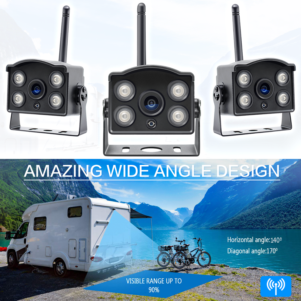 Wireless IR Backup Camera 7'' Rear View Monitor Paring System For Truck ...