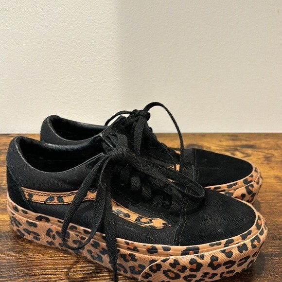 Vans old skool platform leopard print size 5.5 - Gem