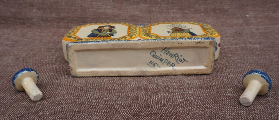 Henriot Couple Breton Oil Vinegar Cruet Quimper French Faience 1930 | eBay