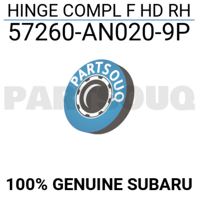 57260AN0209P Genuine Subaru HINGE COMPL F HD RH 57260-AN020-9P | eBay