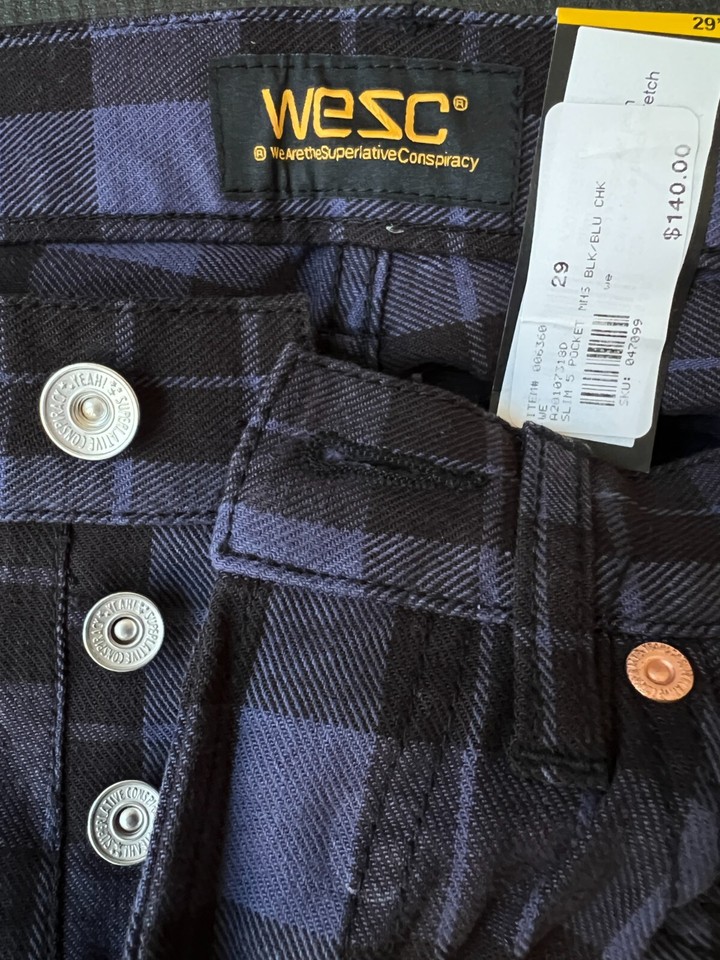 WESC Slim Fit Denim Size 29x32 Mens Jeans Straight Leg Brand New! | eBay