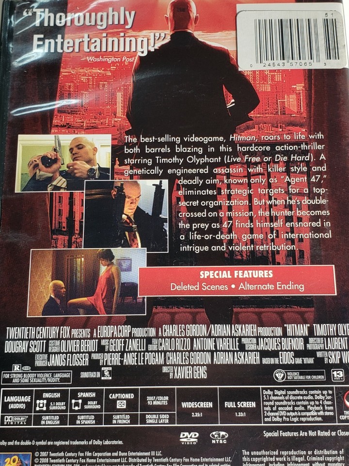 Hitman DVD 2007 Widescreen Full-Screen 24543510024| eBay