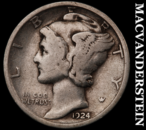 1924 Silver Mercury Dime - Scarce Better Date No Reserve #G7732 | eBay