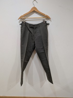 Tom Ford Olive Silk Cotton Pleated Side Tab Pants 44 IT 28 US (28 x 27 ...