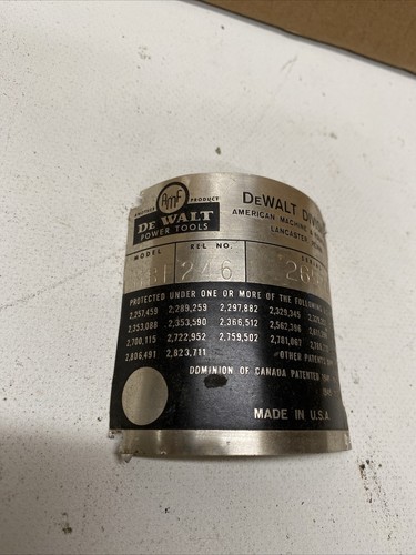 Vintage Dewalt Radial Arm Saw Md MBF Post Name Tag Plate DWR-34 | eBay
