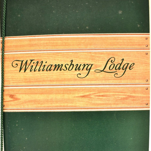 Vintage 1961 Williamsburg Lodge Restaurant Dinner Menu Hotel Resort ...