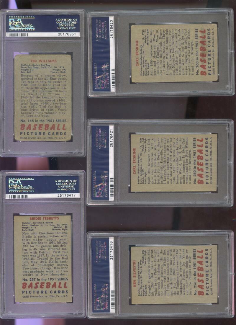 1951 Bowman #257 Birdie Tebbetts PSA 5 MC Graded Baseball Card ...