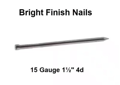 15 Gauge x 1-1/2 in. 4d Bright Steel Finish Nail Smooth Shank- 12.5 oz ...