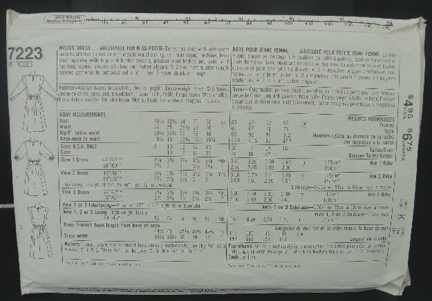 Simplicity Sewing Pattern 1984 Vintage Dress Sleeve Vari 7223 Size 16 ...