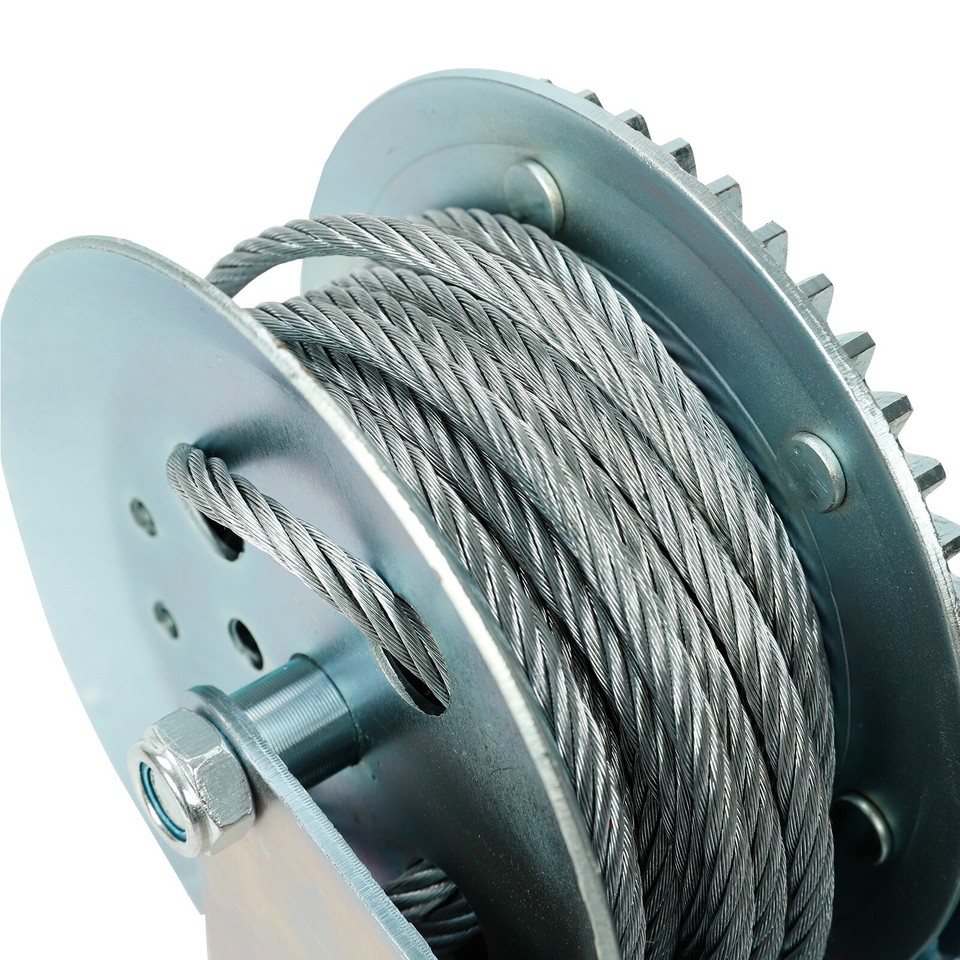 600lbs / 3500LBS Hand Winch Heavy Duty Steel Cable Crank Gear For Boat ...