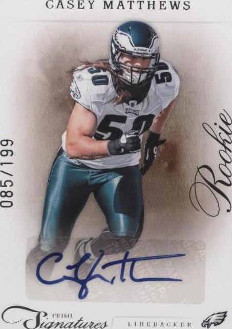 2011 Panini Prime Signatures - Rookie Casey Matthews #219 Silver ...