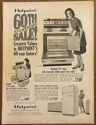 VTG 1965 Hotpoint Kitchen Appliances Oven 60th Anniversary Sale Cooking ...