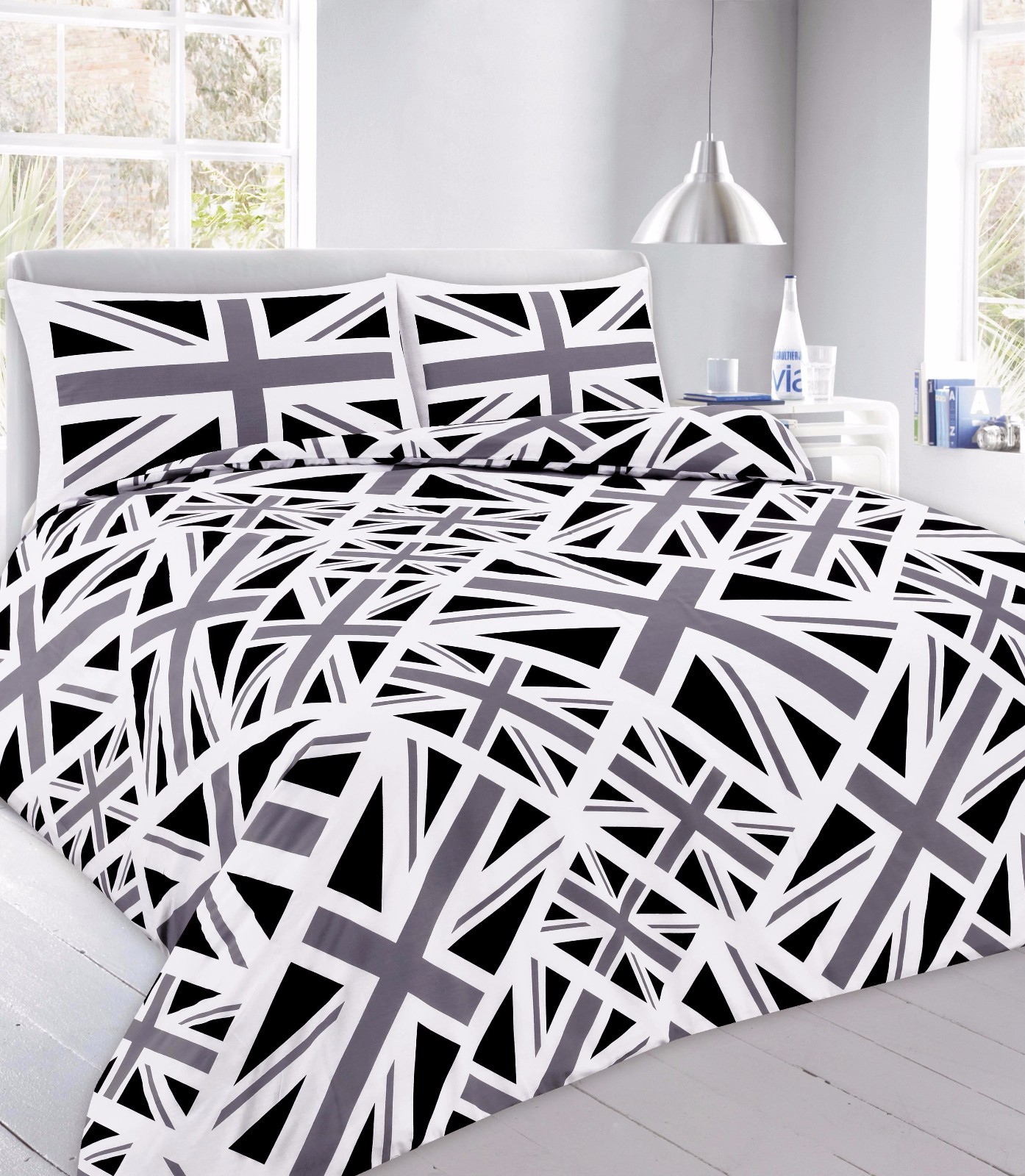 UNION JACK DUVET QUILT COVER SETS WITH PILLOW CASES 3 COLOURS | eBay UK