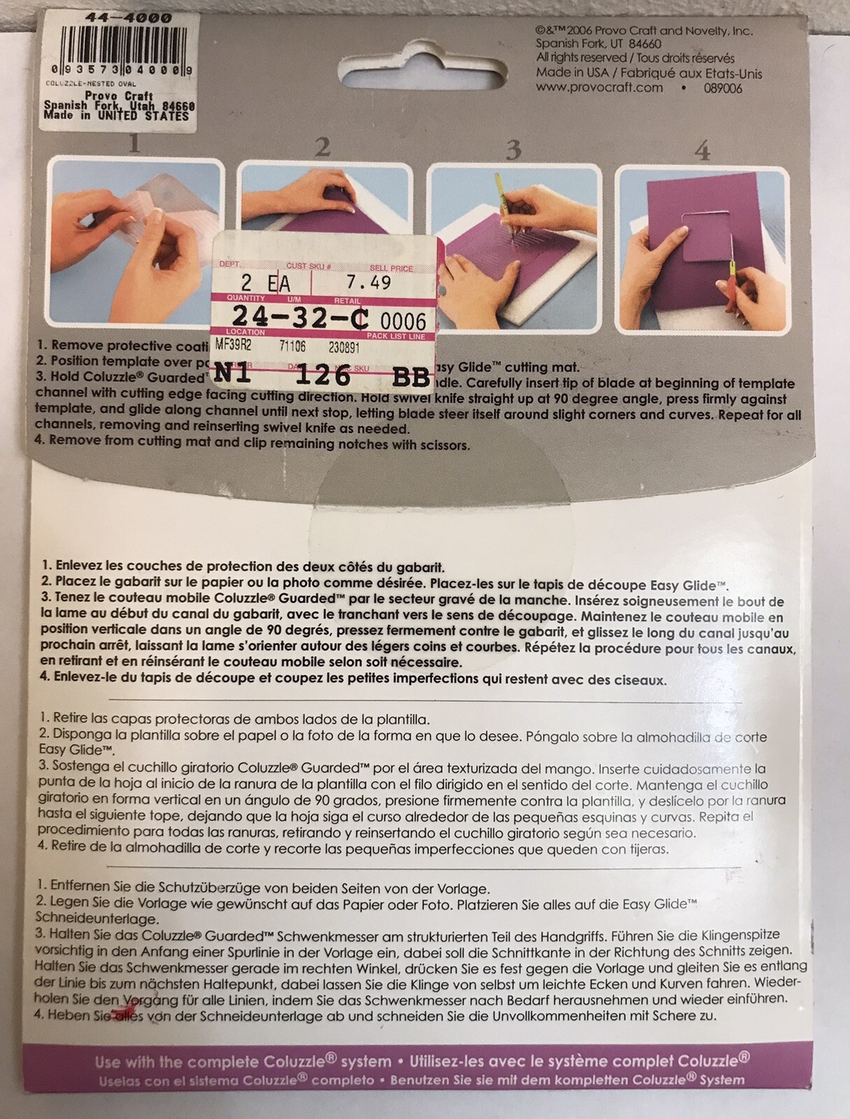 Coluzzle Nested Oval Template Provo Craft - Clear Plastic Cutting New ...