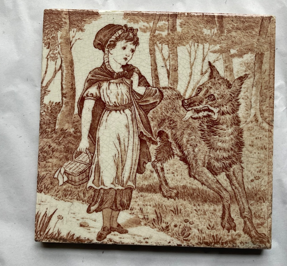 Antique Josiah Wedgewood tiles. Little Red Riding Hood complete set of ...