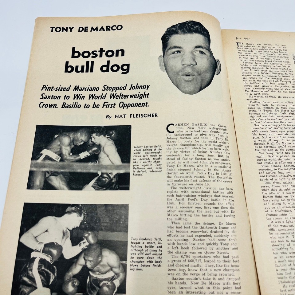 1955 June - The Ring Boxing Magazine – Rocky Marciano Don Cockell Cover TA5 | eBay