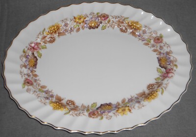 ROYAL DOULTON Bone China MAYFAIR PATTERN Oval 13 1/2" Platter MADE IN ...