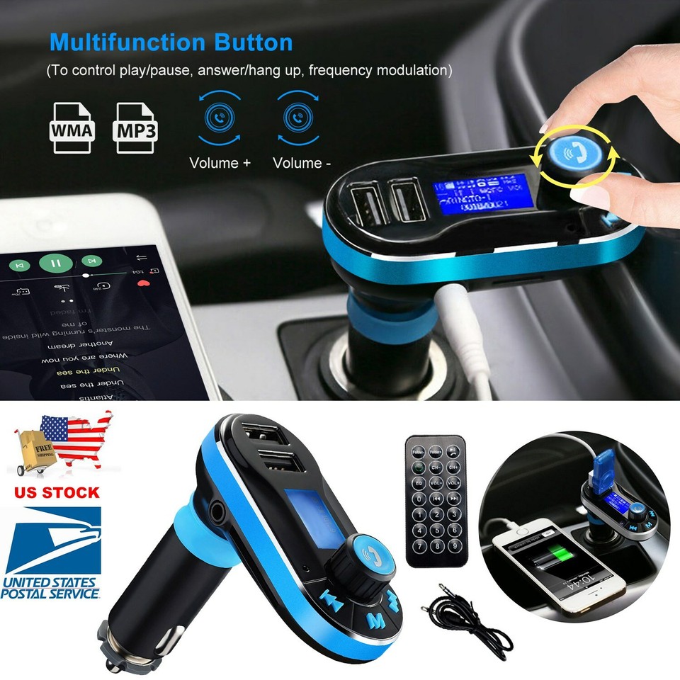 Car FM Transmitter Handsfree Wireless MP3 Player Radio Adapter Dual USB ...