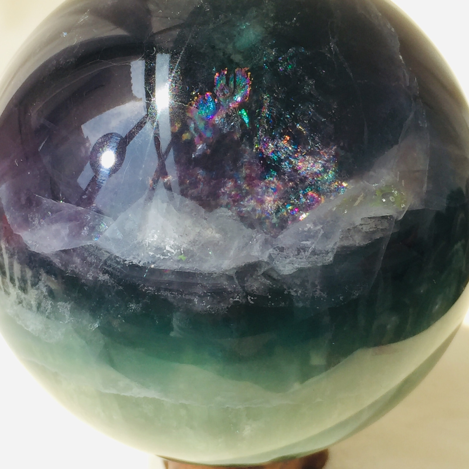 772g Large Clear Green Fluorite Quartz Crystal Sphere Genius Stone ...