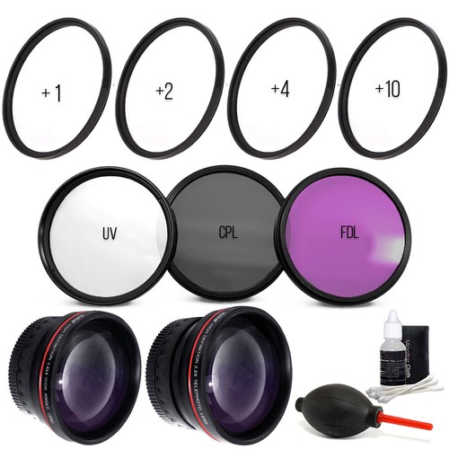58MM Essential Filter Kit Macro UV CPL FLD for Canon EOS Rebel T7 T6 ...