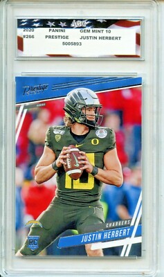 2020 Panini Prestige #266 Justin Herbert Rookie Card AGC 10 Gem Mint | eBay
