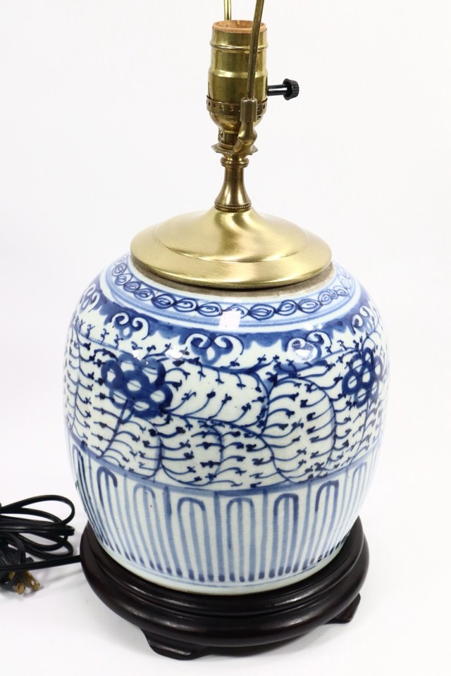Chinese Fertility PHALLIC Blue & White Ginger Jar Table Lamp Penis ...