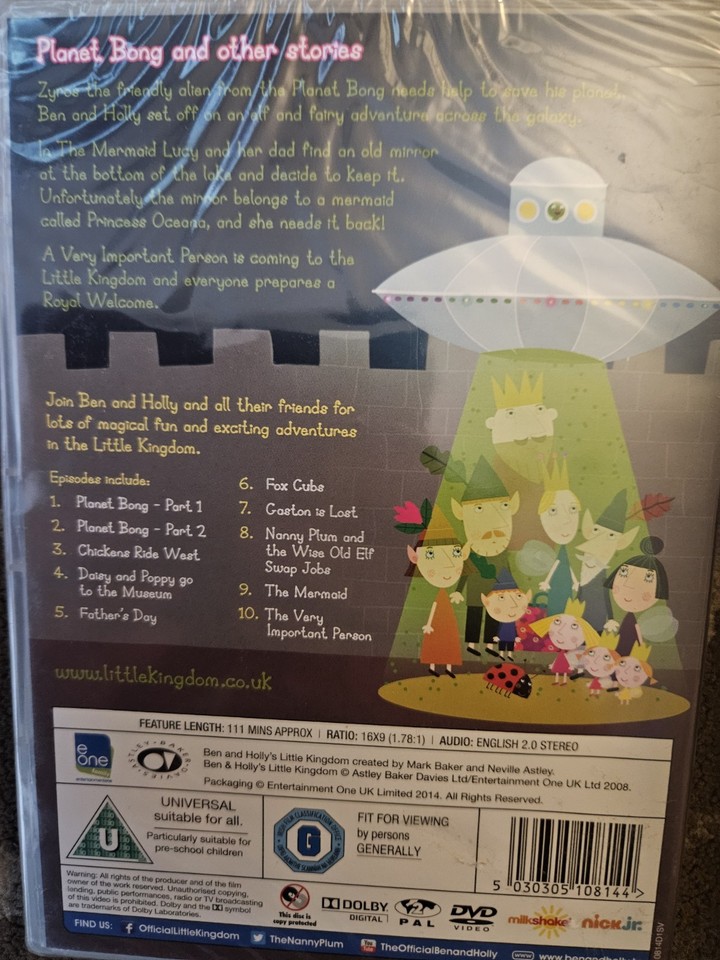 BEN AND HOLLY'S LITTLE KINGDOM PLANET BONG DVD SEALED 10 EPISODES KIDS | eBay UK