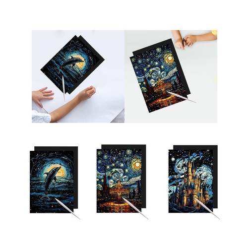 Scratch Paper Game Kid Paper Craft Project Art Craft Kit for Kids Girls ...