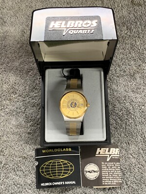 Helbros Watch Men Silver Gold Two Tone Date Adjustable Needs Battery ...