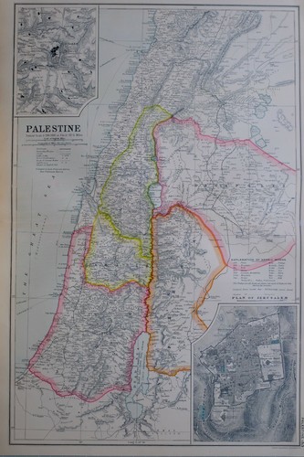 1919 MAP PALESTINE PLAN OF JERUSALEM MORIAH SAMARIA JUDAEA PERAEA | eBay