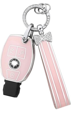 Mercedes Key Fob Cover 3 Button TPU Bling Chain Case Shell Car Key ...