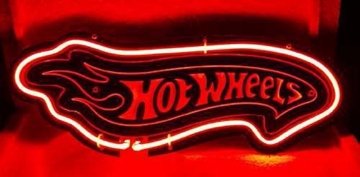 US STOCK 14" Hot Wheels 3D Carved Neon Lamp Sign Beer Decor Man Cave ...