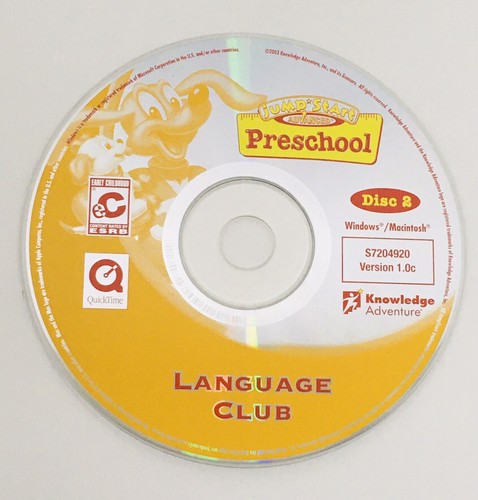Jump Start Preschool Language Club Disk 2 PC Mac CD | eBay