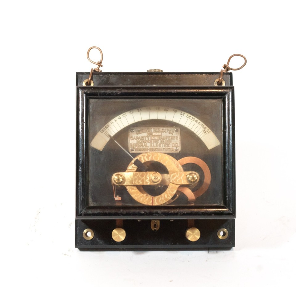 Exceptional 1890 General Electric Engine-Turned Current Indicator On ...