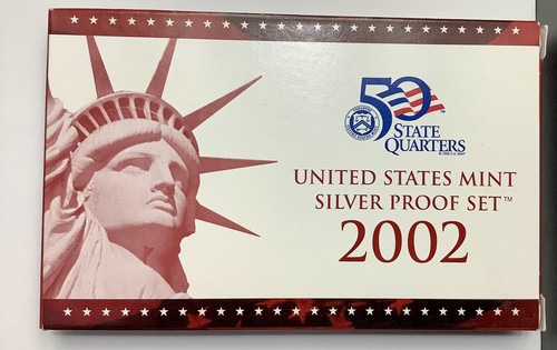 2002 Silver Proof Set (10 Coins) w/5 State Quarters Original US Mint ...