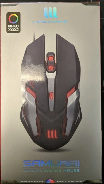 Lifeworks Samurai Multi Color Optical Gaming Mouse - 812350164697 New ...
