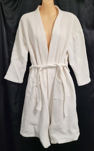 Cotton Waffle Bath Robe White Size 10 | eBay